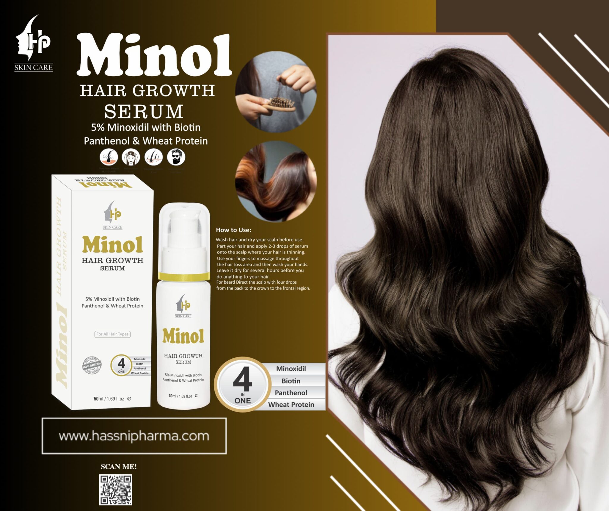 Hair loss Solution Hair Growth Serum Minol Serum - HP Skin Care
